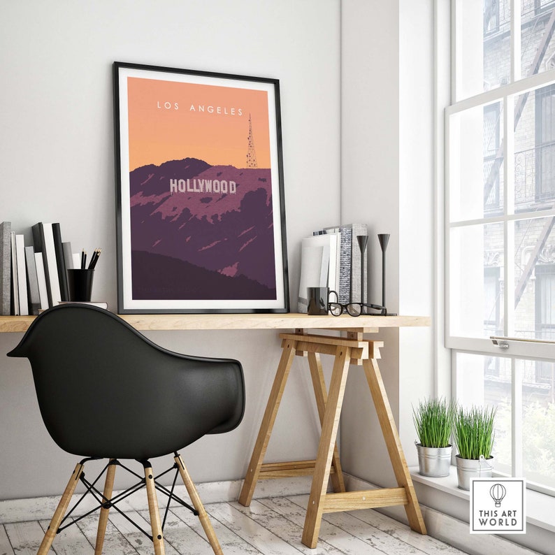 Hollywood Sign Poster Print of Hollywood Los Angeles - Etsy