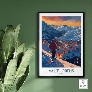 Ski Print Val Thorens Wall Art Poster Val Thorens Skiing Gift Home ...