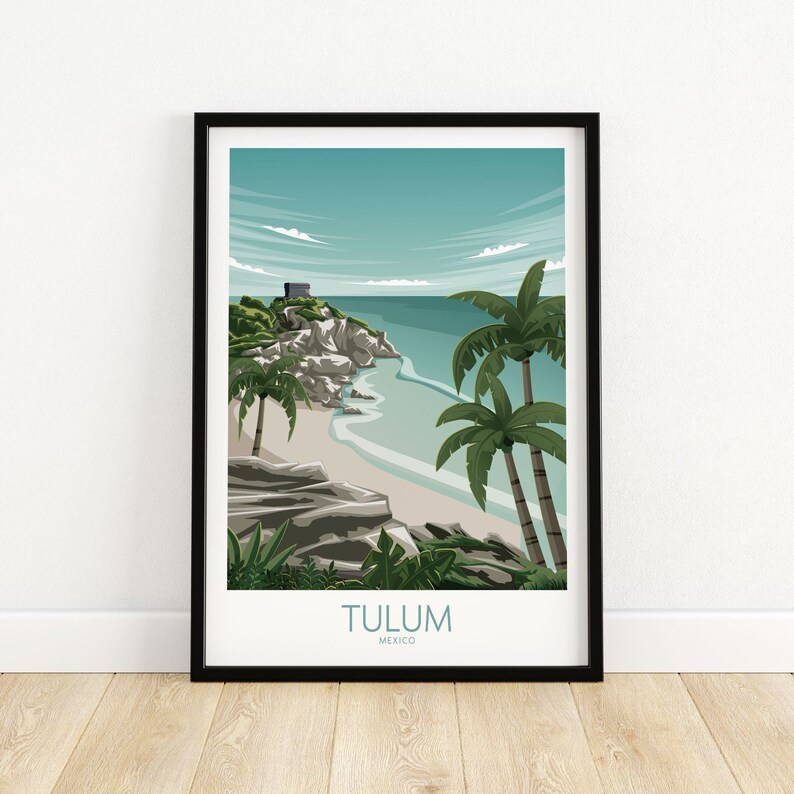 Tulum Art Print Mexico Travel Poster Wall Art Travel | Etsy