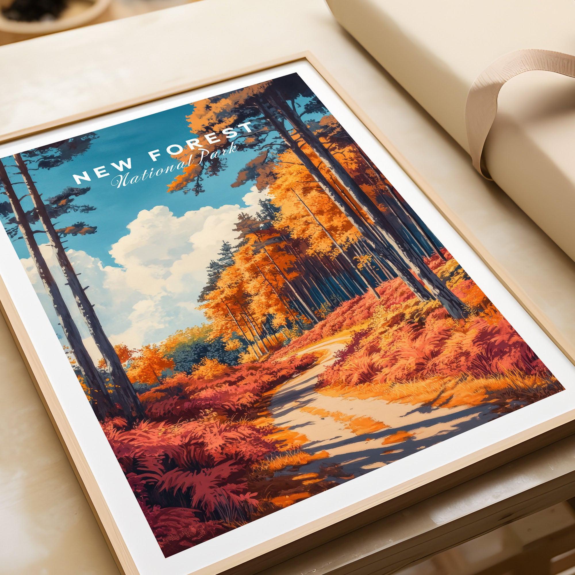 New Forest Travel Poster England Wall Art Print Travel Poster Home ...