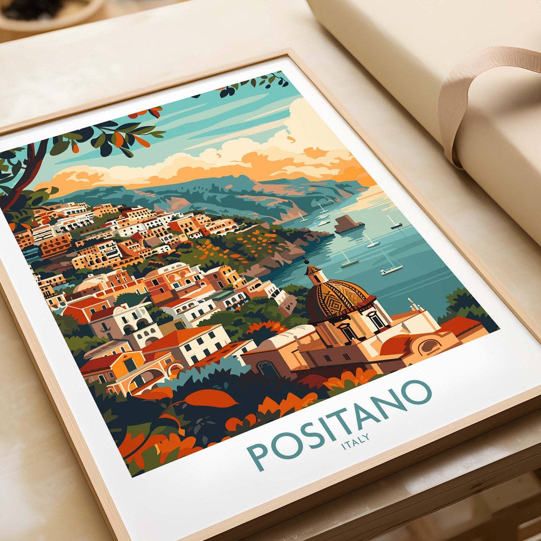Positano Travel Print Italy Amalfi Coast Positano Wall Art Italy Travel ...