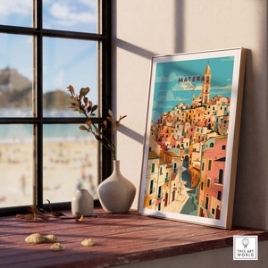 Matera Poster Italy Italy Travel Poster Matera Artwork Poster Gift ...