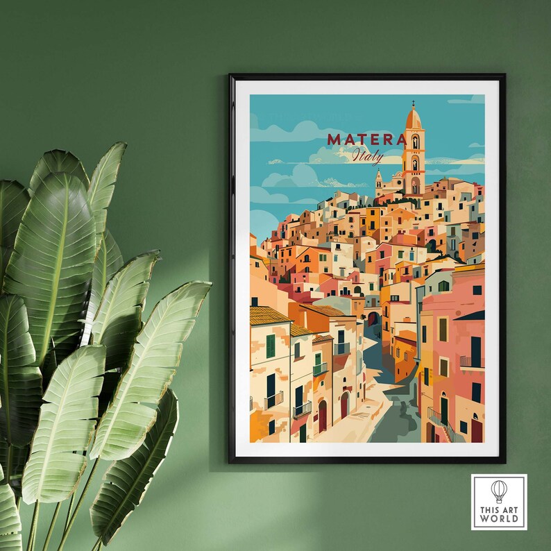 Matera Poster Italy Italy Travel Poster Matera Artwork Poster Gift ...
