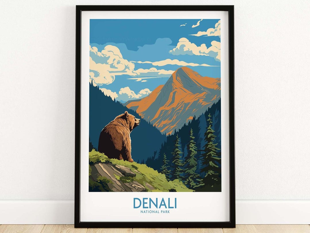Denali Poster National Park Art Print Travel Print | Home Décor Poster ...