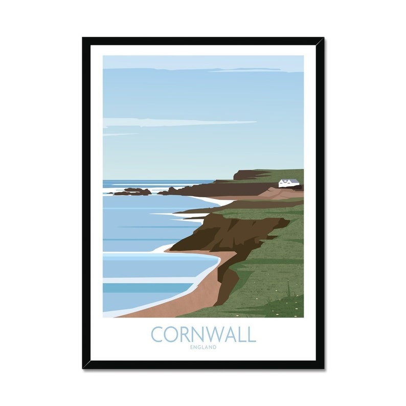 Cornwall Poster Print Wall Art Cornish Coastal Artwork | Etsy