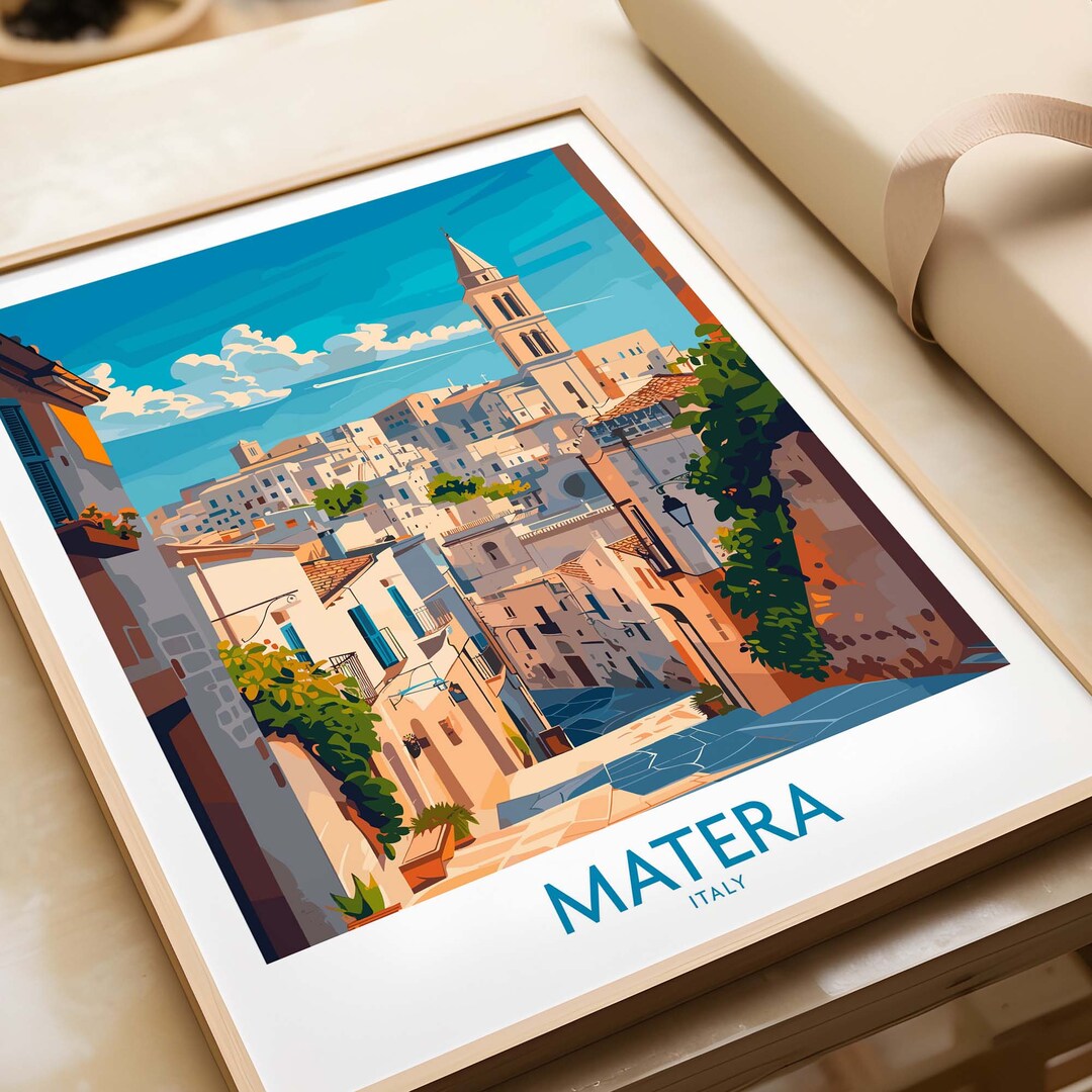 Matera Wall Art Italy Travel Poster Matera Artwork Poster Gift Italy ...
