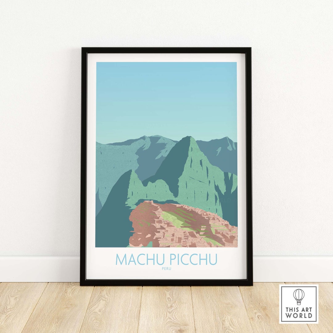 Machu Picchu Print | Peru Travel Poster | Machu Picchu Wall Art ...