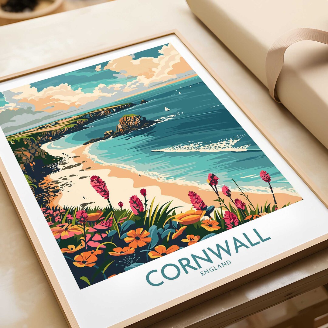 Cornwall Travel Poster - Wall Art Print Travel Poster Home Decor ...