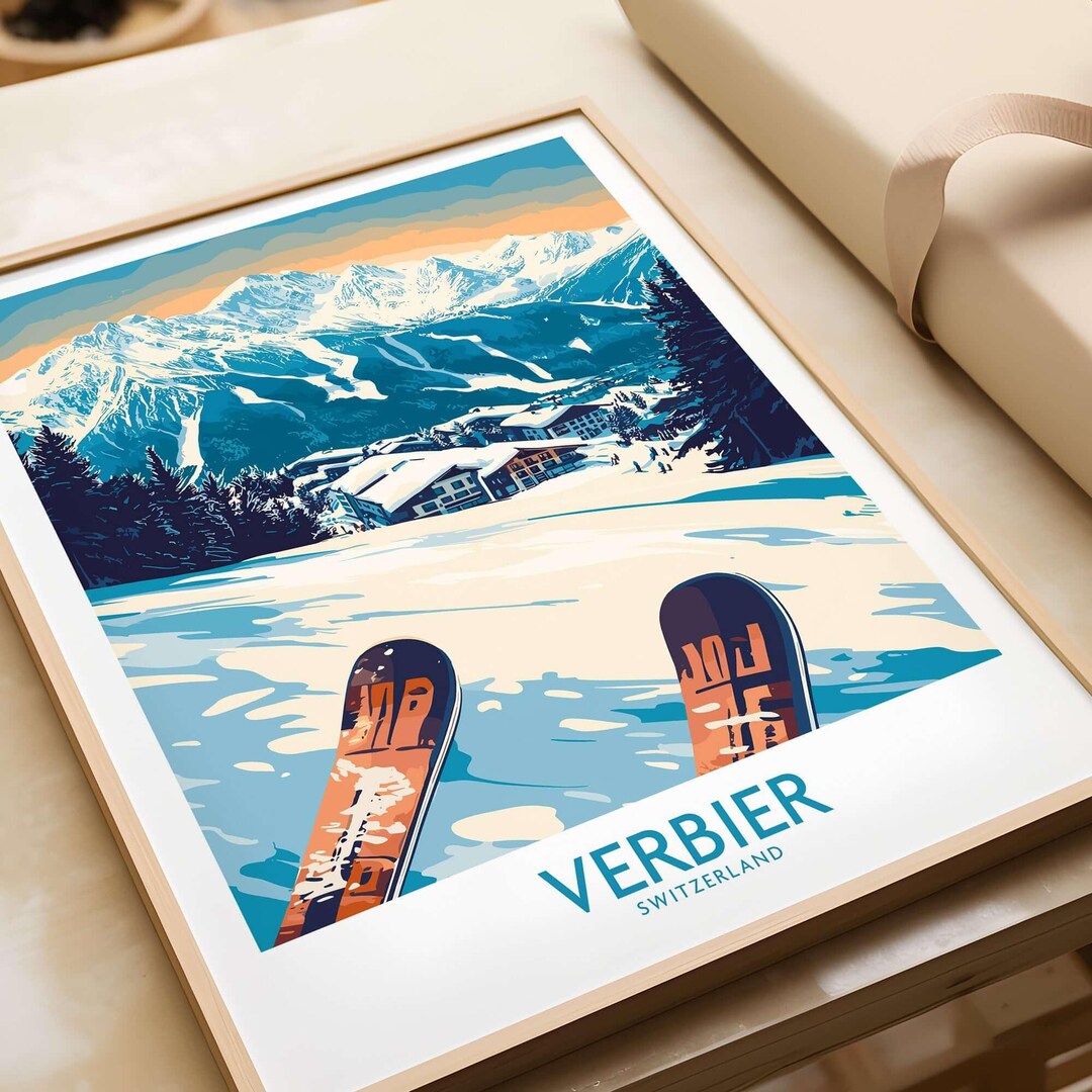 Verbier Poster Switzerland Verbier Travel Print Wall Art Verbier Wall ...