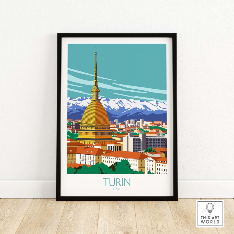 Turin Wall Art Print Italy Travel Poster Turin Italy Gift - Etsy