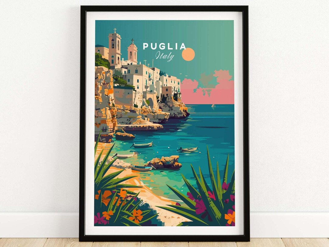 Puglia Poster Print Apulia Travel Poster Puglia Artwork Poster Gift ...