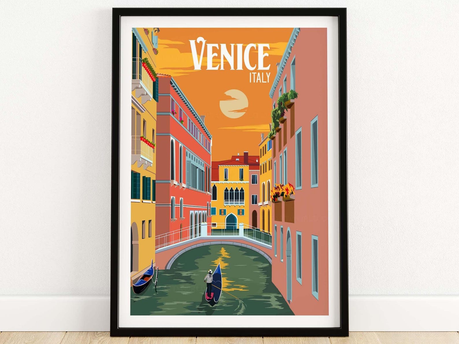 Venice Print Wall Art Poster Venice Poster Art Venice Gondola Canal ...