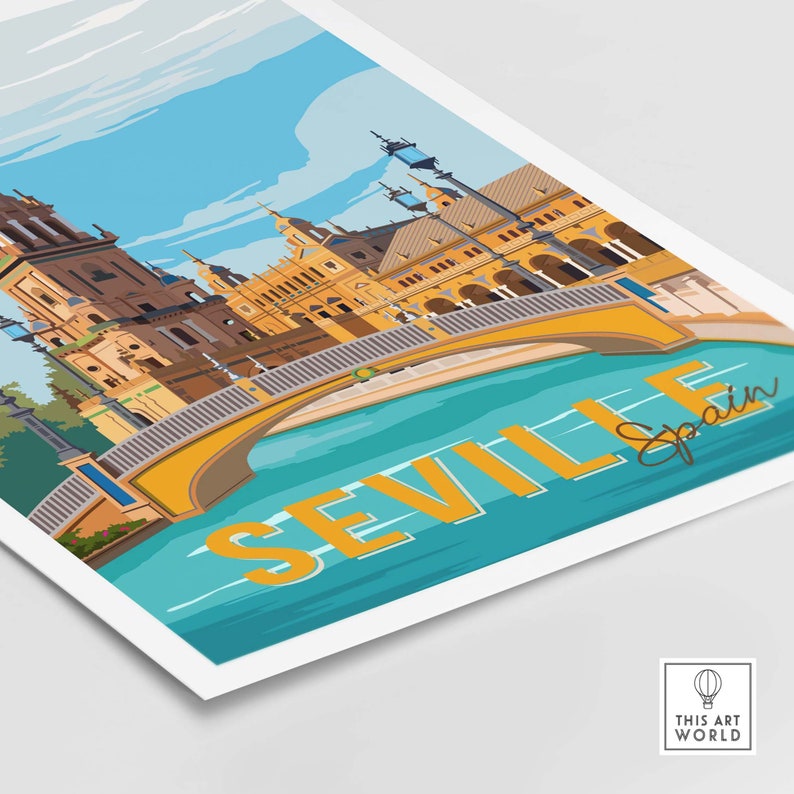 Seville Print | Seville Spain Vintage Travel Poster Wall Art Decor ...