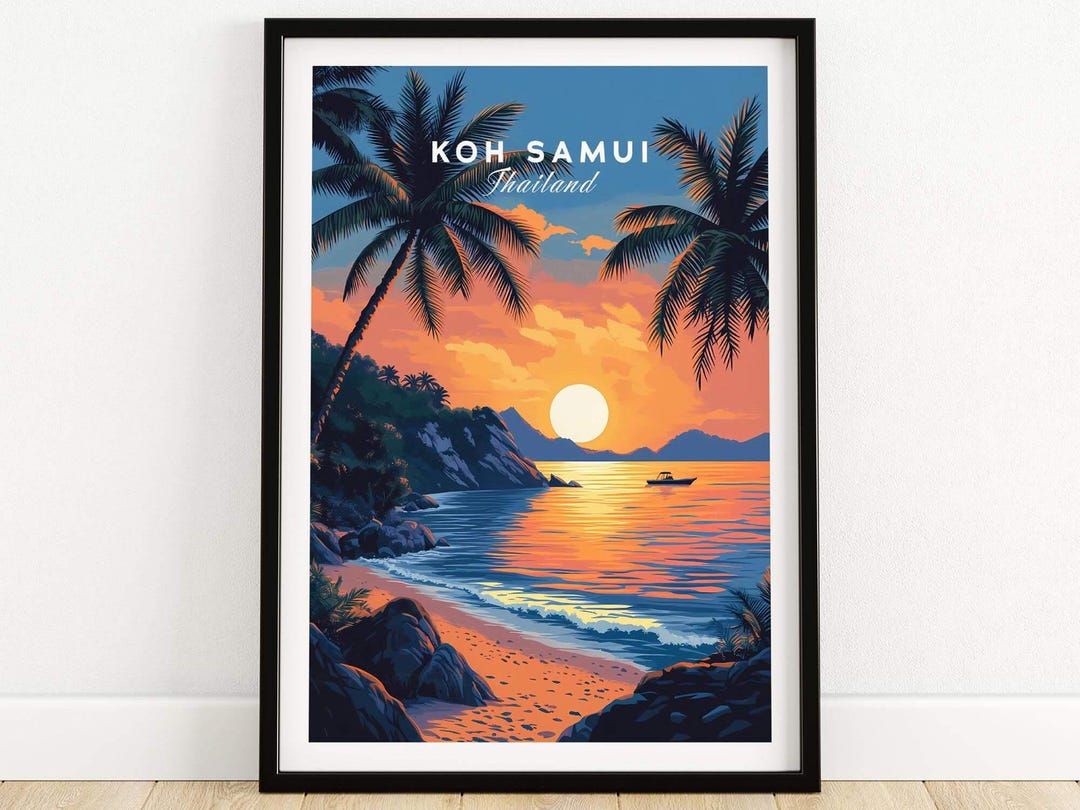 Koh Samui Thailand Koh Samui Art Print Travel Print | Home Décor Poster ...