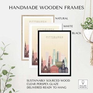 Pittsburgh Poster | City Skyline Wall Art Print | Cityscape Art ...