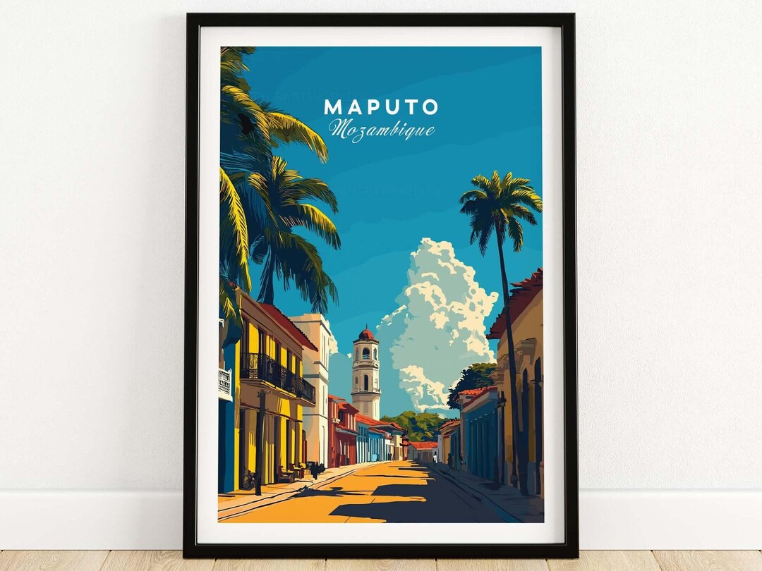 Maputo Travel Print Wall Art Mozambique Wall Hanging Home Decor Maputo ...
