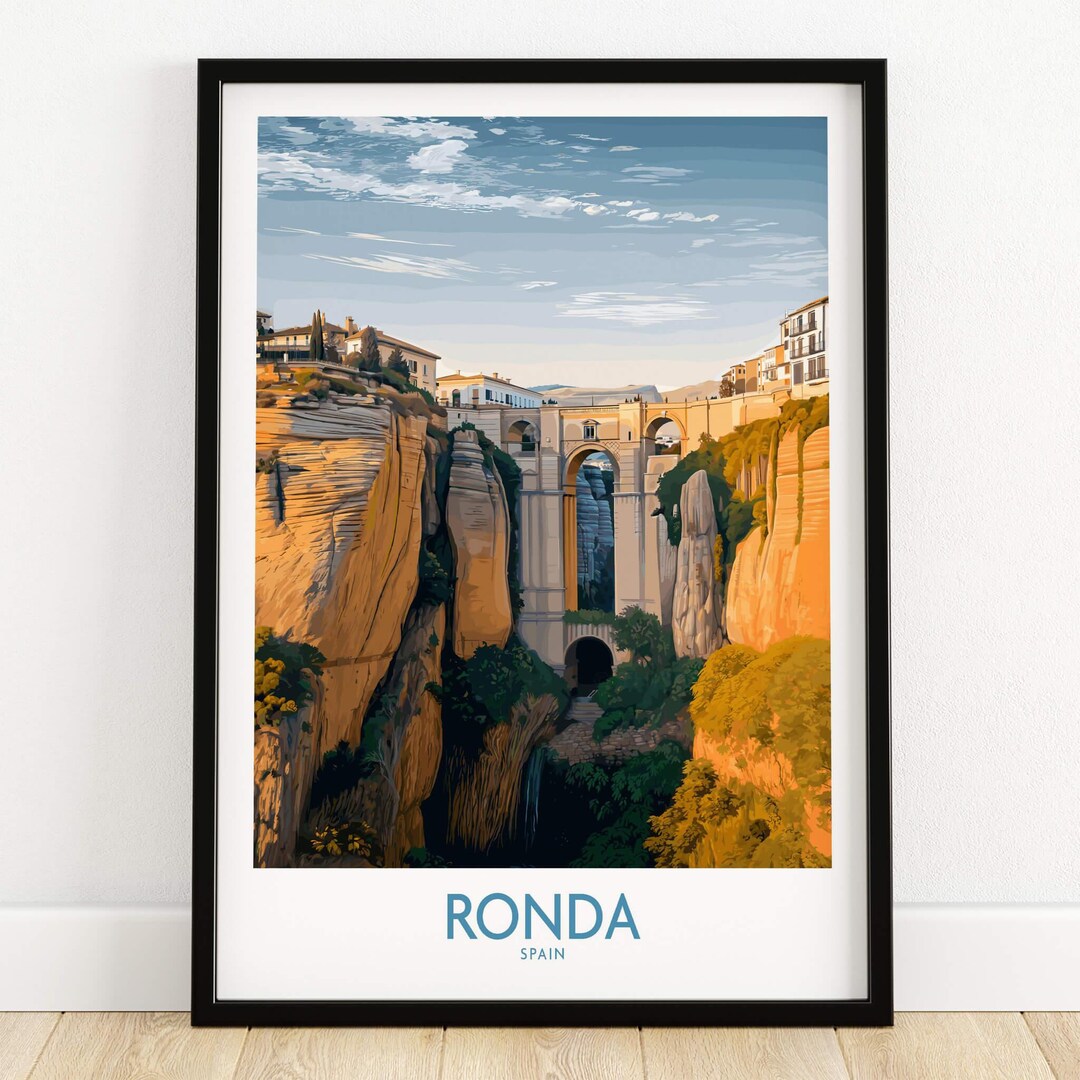 Ronda Wall Art: Stone Bridge and Valley Landscape - Canvas Print - Etsy