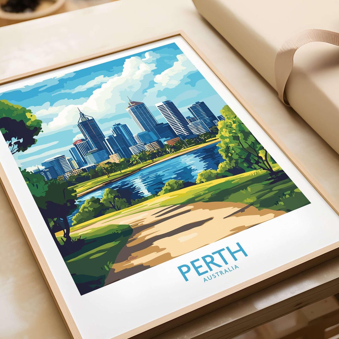 Perth Art Print Australia Living Room Wall Decor Artwork Gift Framed ...