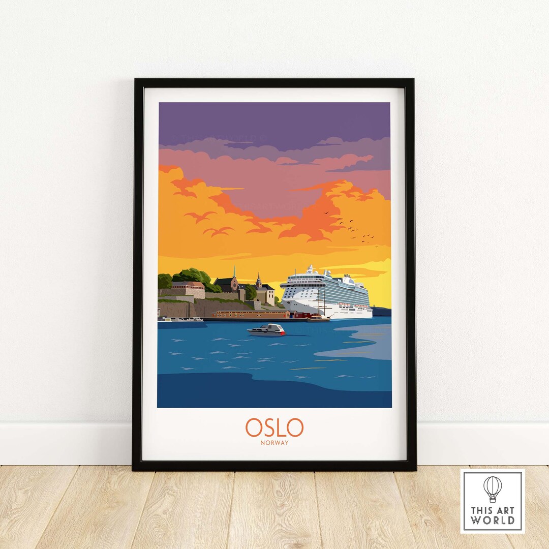 Oslo Poster Oslo Print Norway Wall Art Oslo Travel Poster Oslo Gift - Etsy