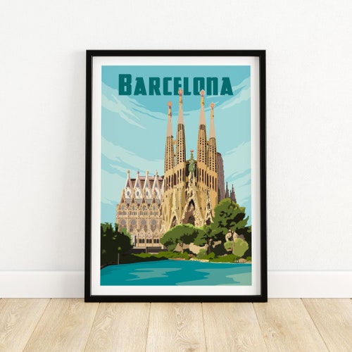 Barcelona City Print / Spain Travel Poster / Barcelona City - Etsy
