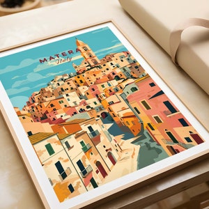 Matera Poster Italy Italy Travel Poster Matera Artwork Poster Gift ...
