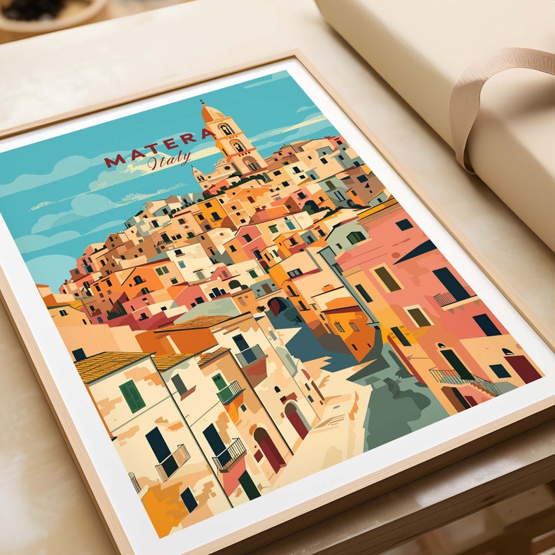 Matera Poster Italy Italy Travel Poster Matera Artwork Poster Gift ...