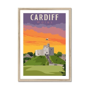 Cardiff Poster Print Wales Welsh Travel Poster Cardiff | Etsy