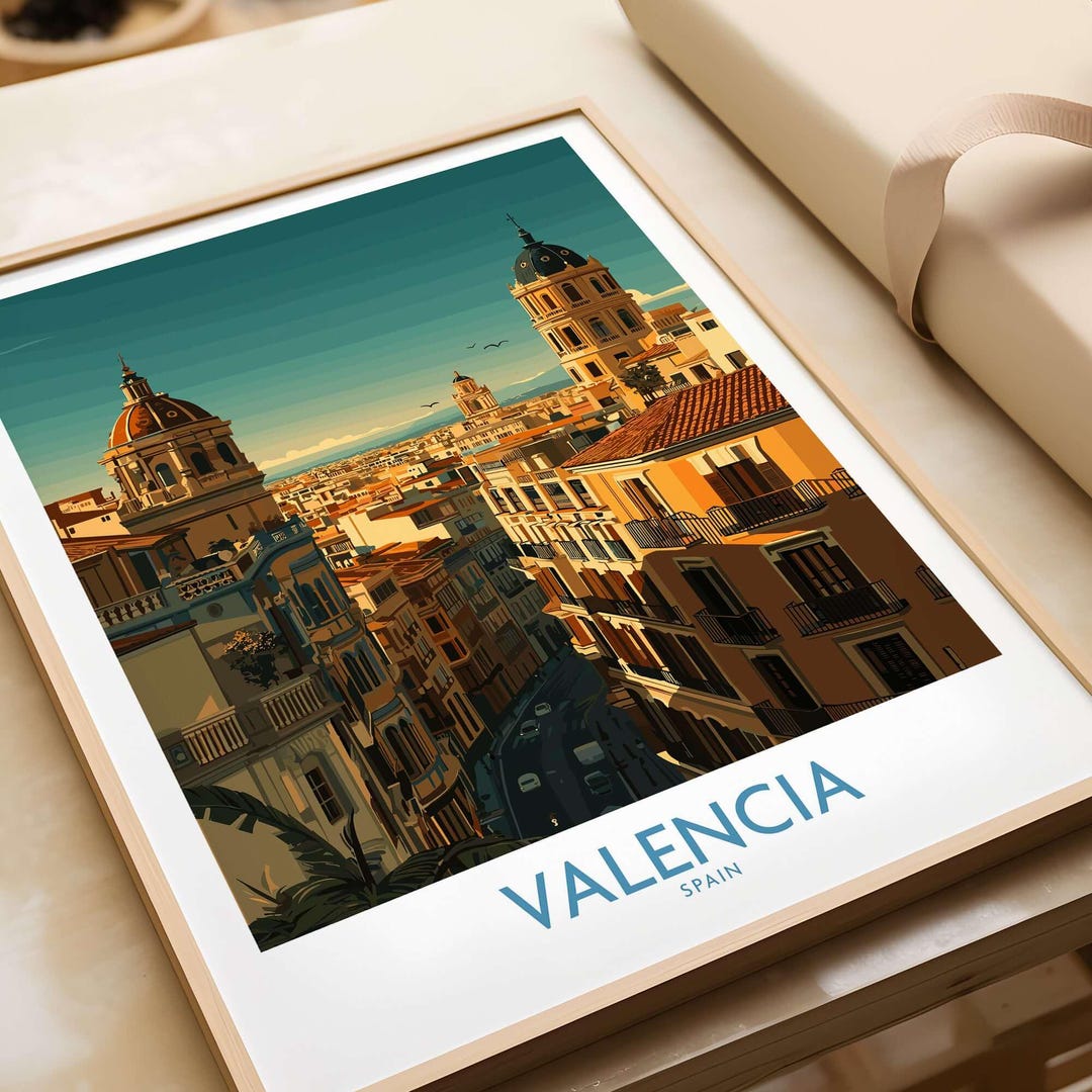 Valencia Spain Old Town Travel Poster Wall Art Print Spain Gift ...