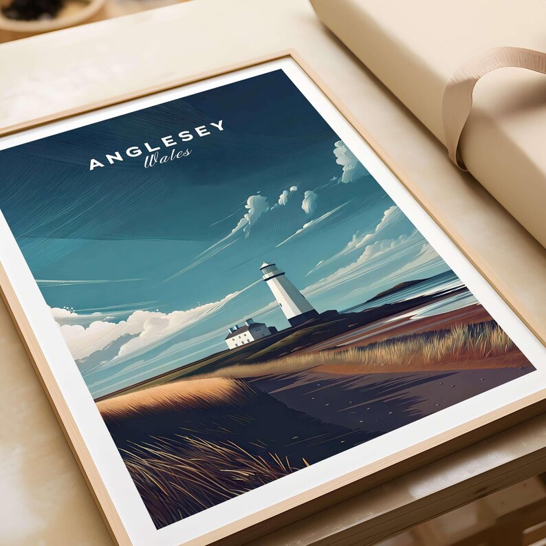 Anglesey Print Wall Art - Coastal Home Decor, Welsh Landscape Poster ...