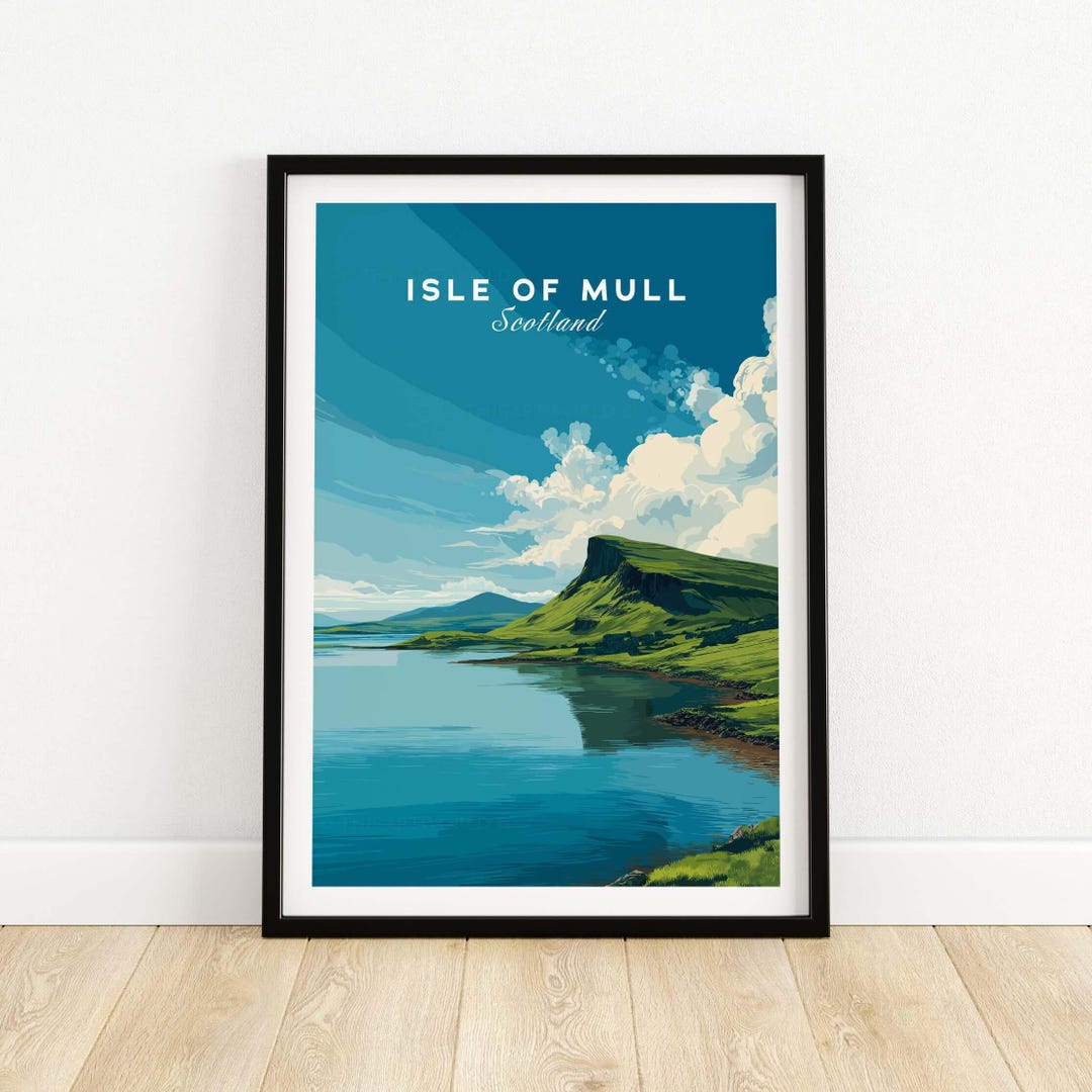 Isle of Mull Scotland Poster, Vintage Style Wall Art Print, Scottish ...