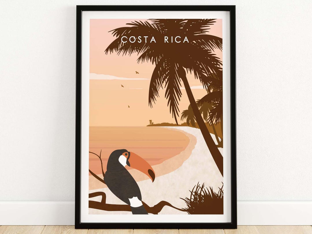 Costa Rica Print Art Poster | Costa Rica Wall Art Travel Gift | Beach ...