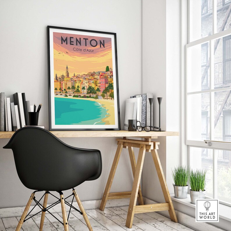 Menton Print Menton Poster France Wall Art Menton Travel - Etsy