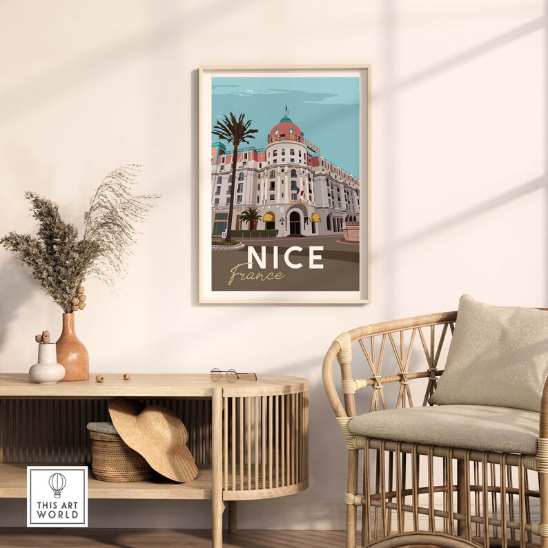 Nice Poster Travel Print France Nice Wall Art Cote - Etsy
