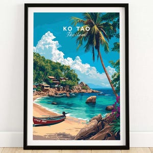 Ko Tao Travel Print Artwork Wall Hanging Home Decoration Gallery Wall ...