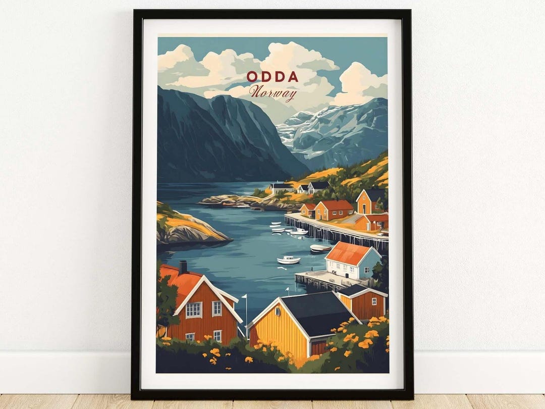Odda Travel Poster Odda Wall Art Print Travel Poster Odda Wall Decor ...