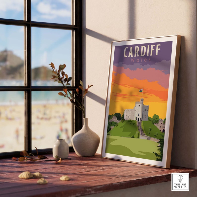Cardiff Poster Print Wales Welsh Travel Poster Cardiff - Etsy