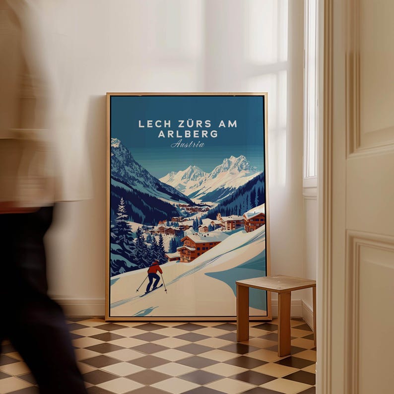 Lech Zürs Am Arlberg Ski Resort Travel Print Wall Art Lech Zürs Am ...