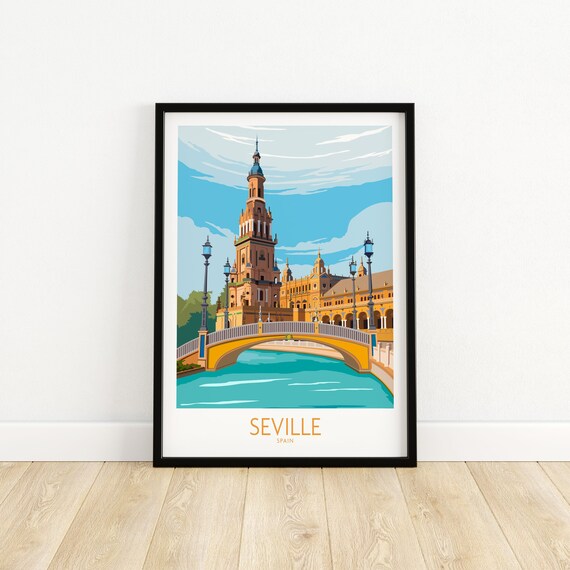 Seville Poster Spain Travel Print Seville Wall Art Framed | Etsy
