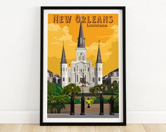 New Orleans Travel Poster - Etsy