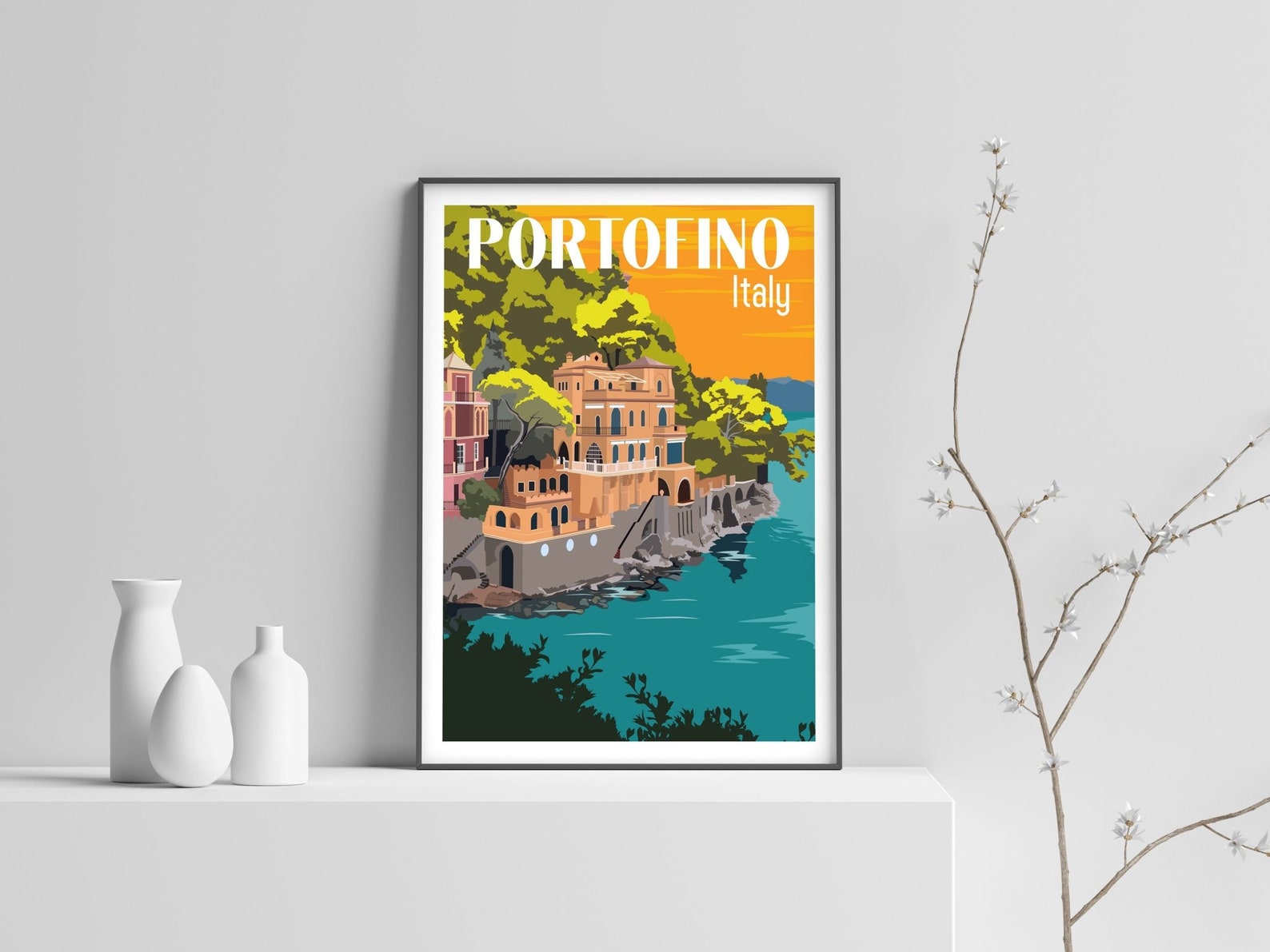 Portofino Print Portofino Wall Art Poster Portofino Italy | Etsy