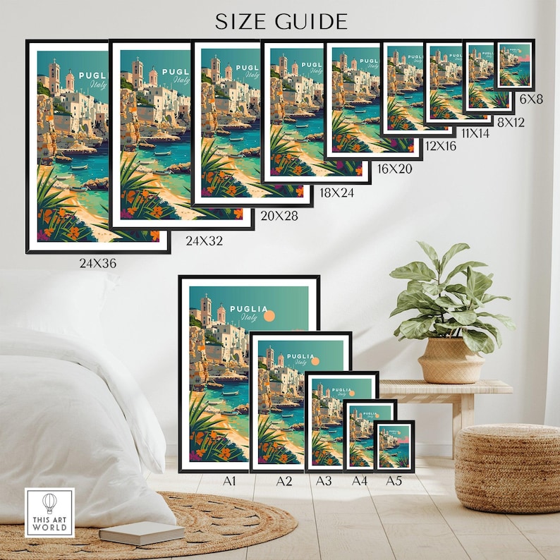 Puglia Poster Print Apulia Travel Poster Puglia Artwork Poster Gift ...