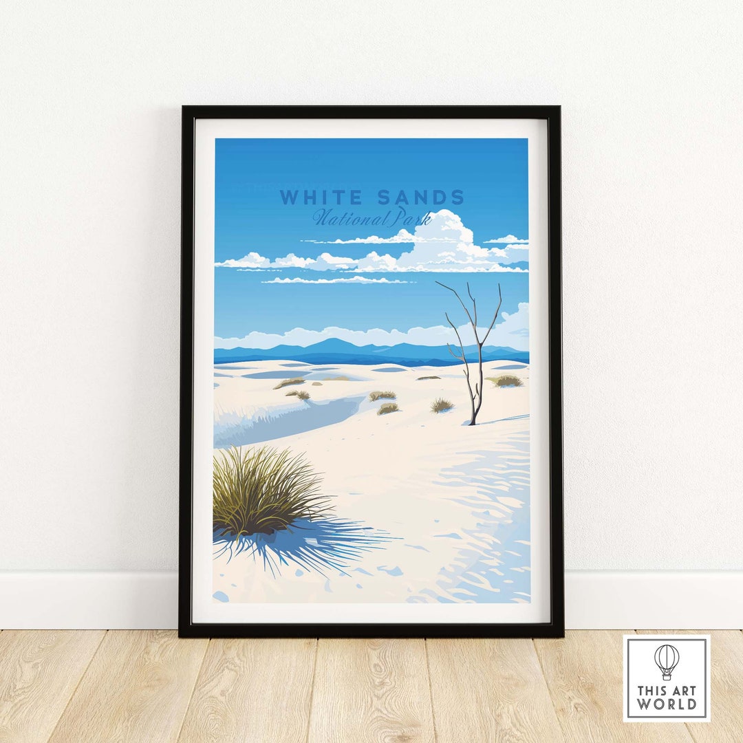White Sands National Park Poster Art Print Travel Print | Home Décor ...
