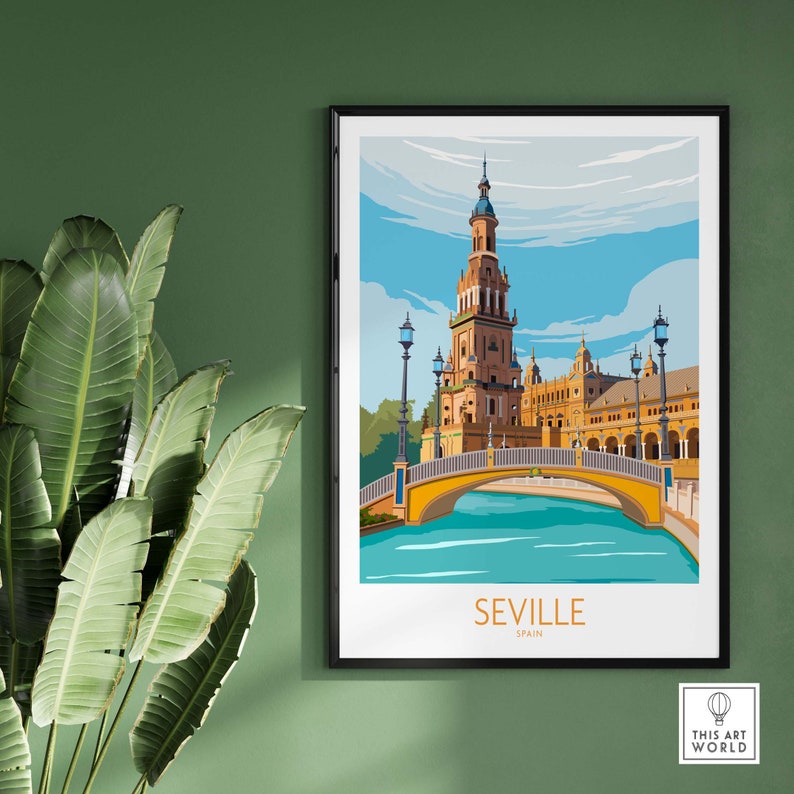 Seville Poster Spain Travel Print Seville Wall Art Framed - Etsy