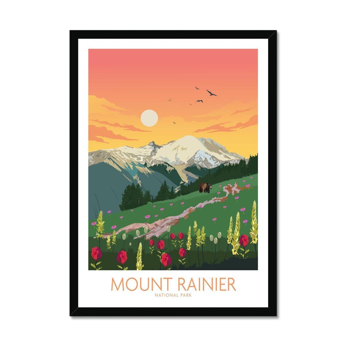 Mount Rainier National Park Poster Art Print Wall Art | Etsy