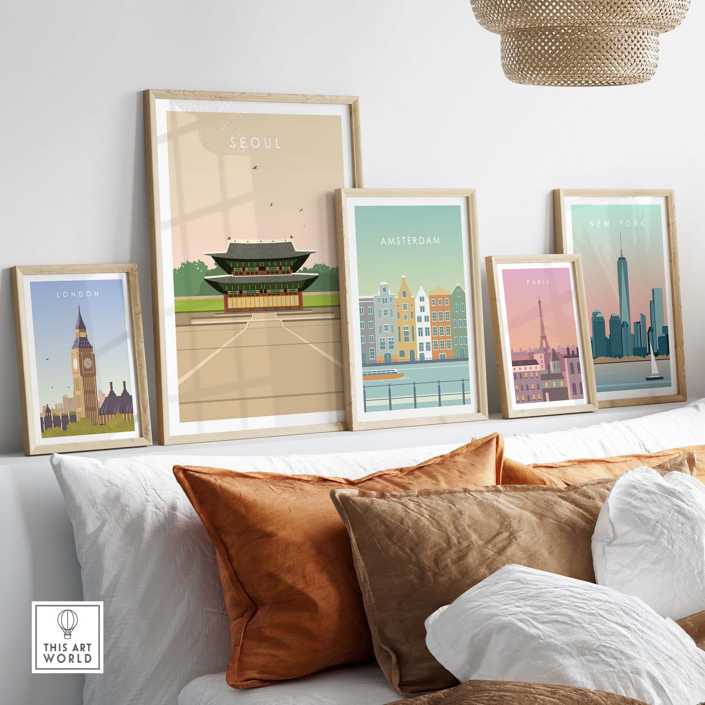 Seoul Poster Print South Korea | Seoul City Home Decor Gift Idea ...