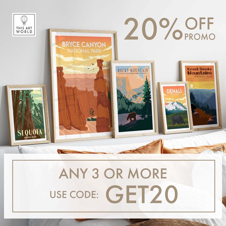 Bryce Canyon Print National Park Poster Utah Travel Poster - Etsy