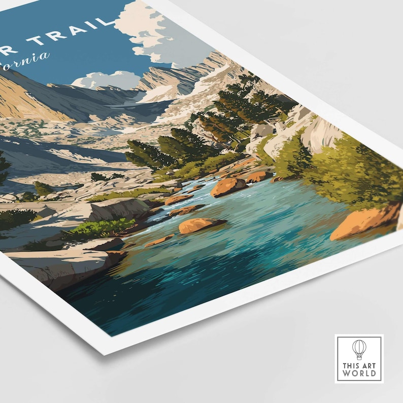 John Muir Trail Wall Art California Hiking Print Nature Landscape Decor ...