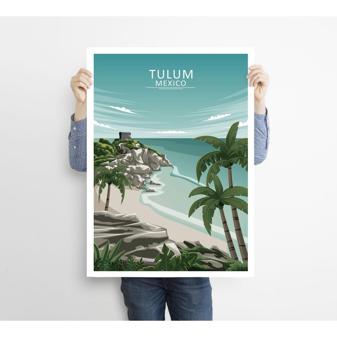 Tulum Beach Wall Art Mexico Mexican Travel Poster Beach | Etsy