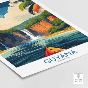 Guyana Print Guyana Wall Art Print Caribbean Travel Poster Caribbean ...
