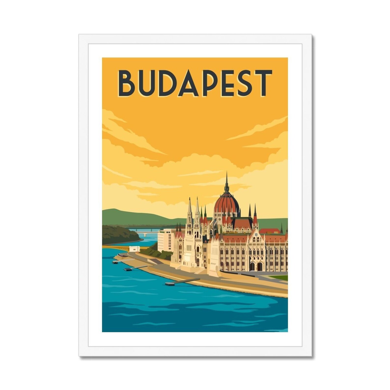 Budapest Print Hungary Travel Poster Budapest City Wall | Etsy